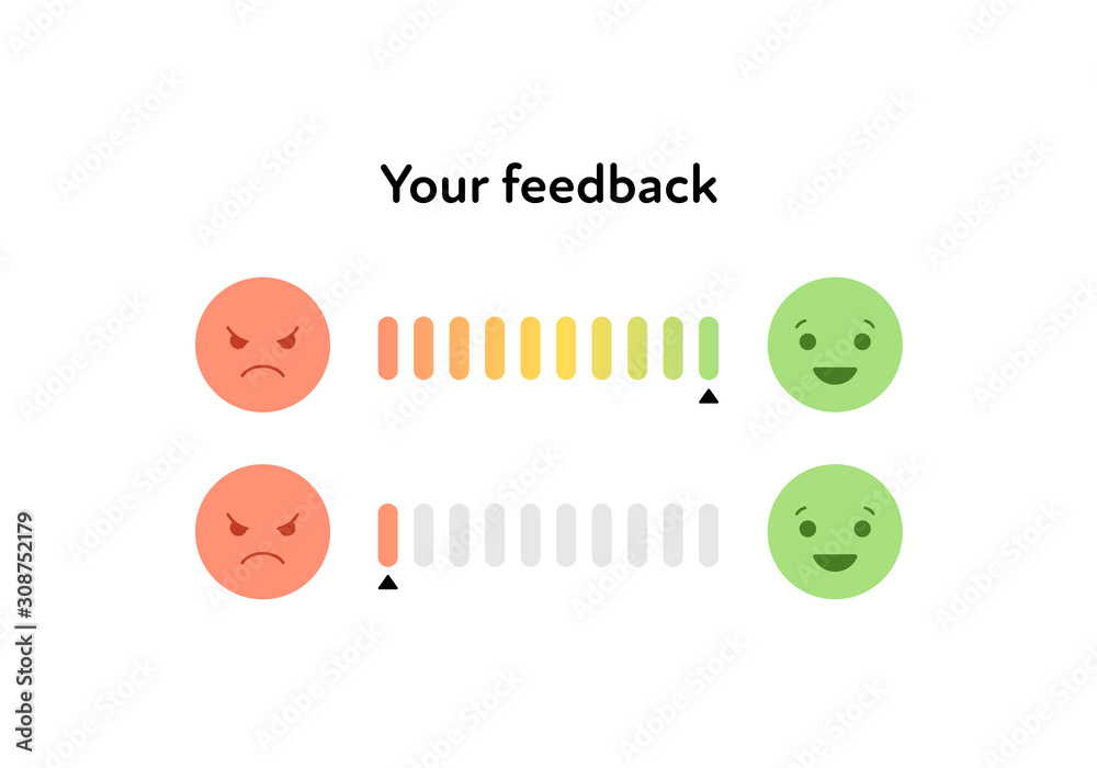 Customer feedback survey template. Vector flat illustration. Green ...