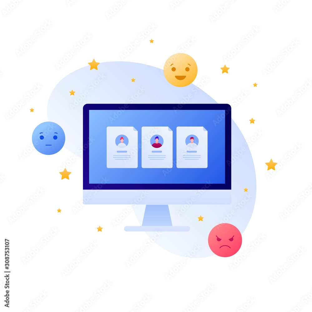 Customer feedback survey flat business vector illustration. Web review ...