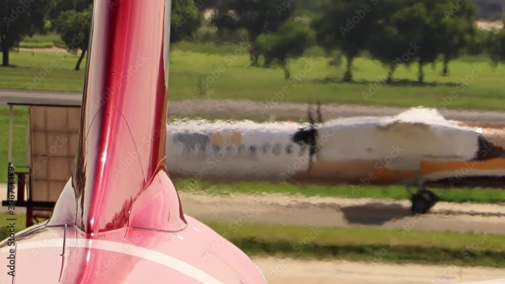 air ripples of heat engine airplane at the airport Stock Video | Adobe ...