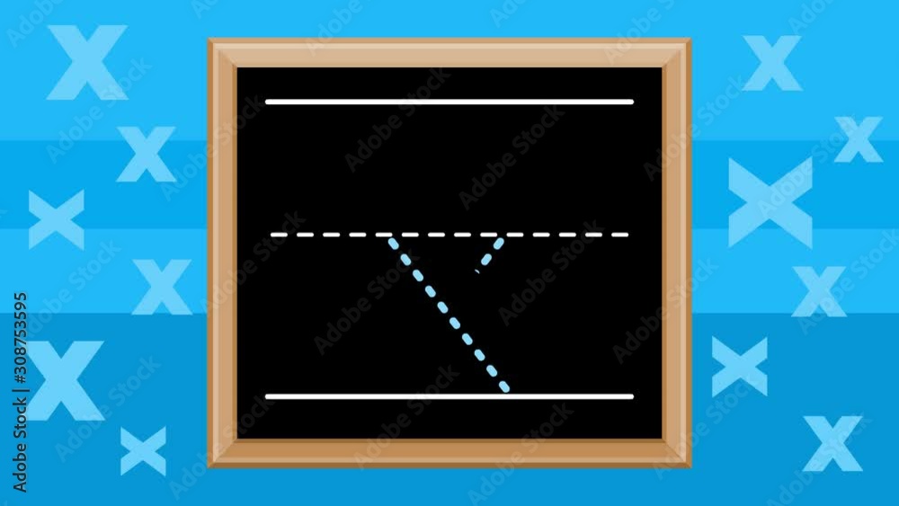 Animation of how to write the lower case alphabet letter 'x' with ...