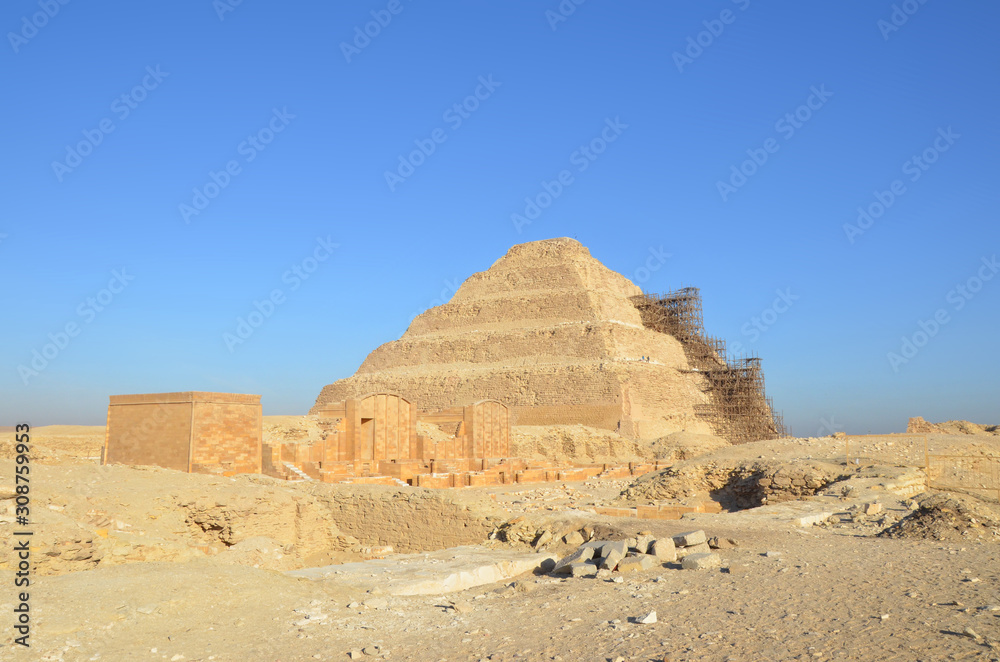 The first pyramid built in Egypt - the "Djoser Step Pyramid'' - which ...