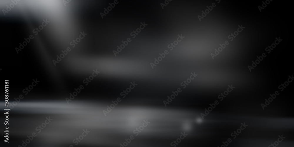 Dark black studio room with spotlight backdrop wallpaper, blank ...