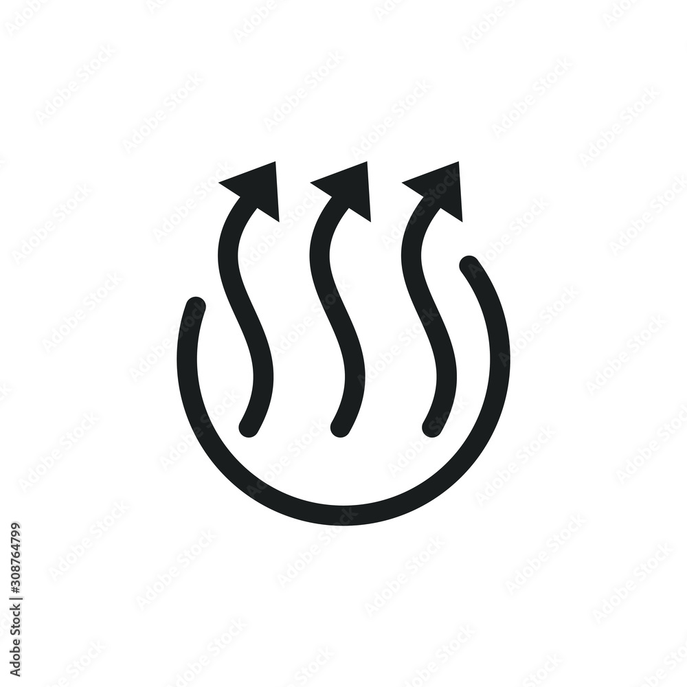 Heat icon template color editable. Heat arrow up concept symbol vector ...