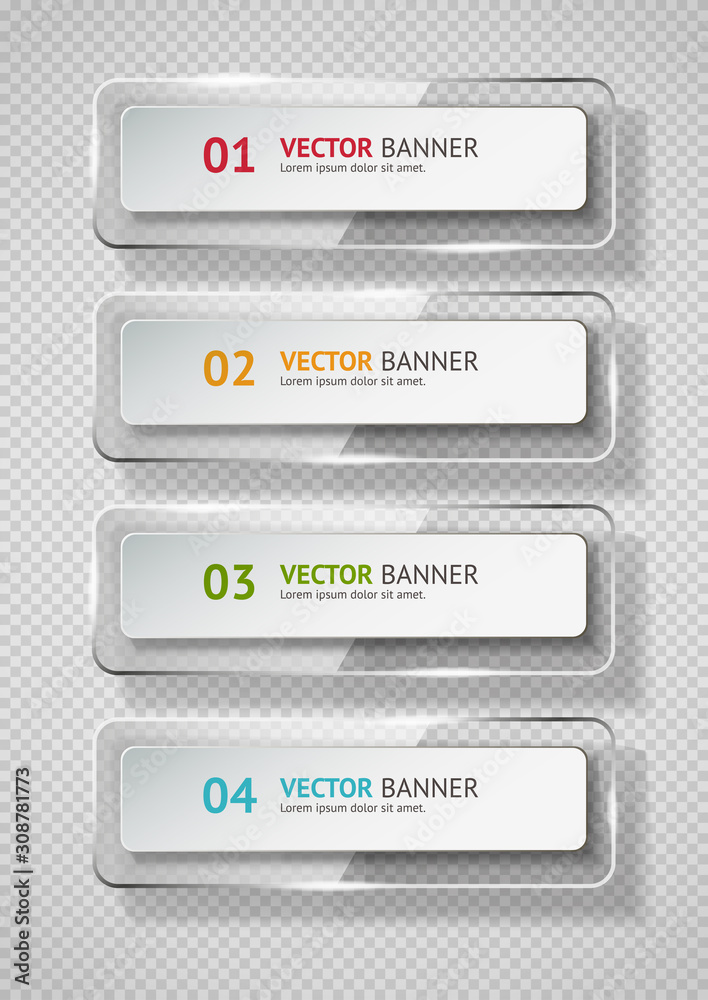 Vecteur Stock Reflecting glass banner. Gloss reflection 3d panel or ...