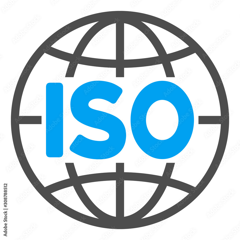 ISO standards vector icon. Flat ISO standards symbol is isolated on a ...