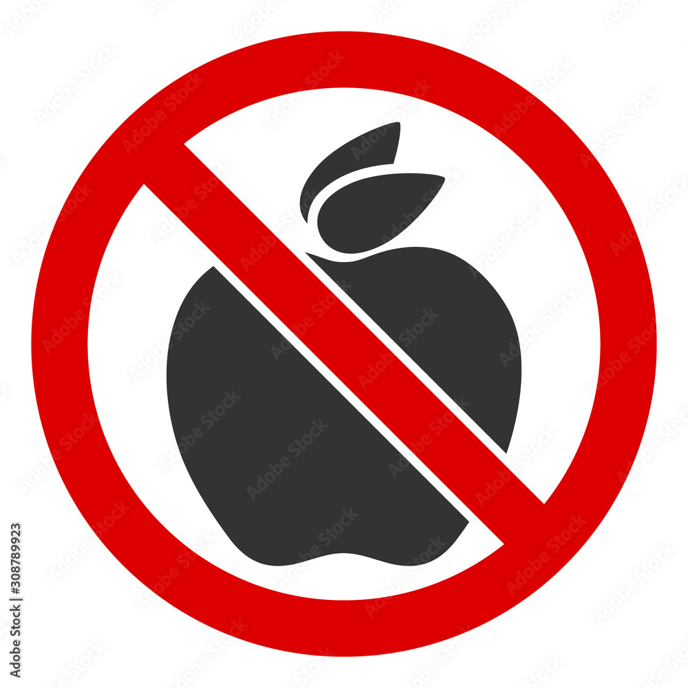 No apple vector icon. Flat No apple symbol is isolated on a white ...