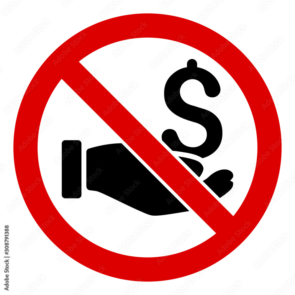 No donation vector icon. Flat No donation pictogram is isolated on a ...