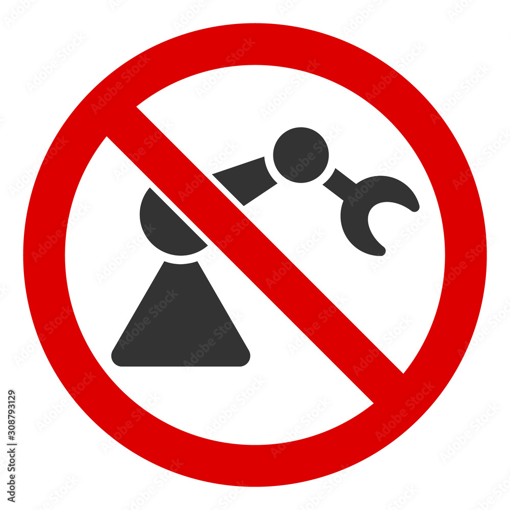 No industrial robotics vector icon. Flat No industrial robotics symbol ...