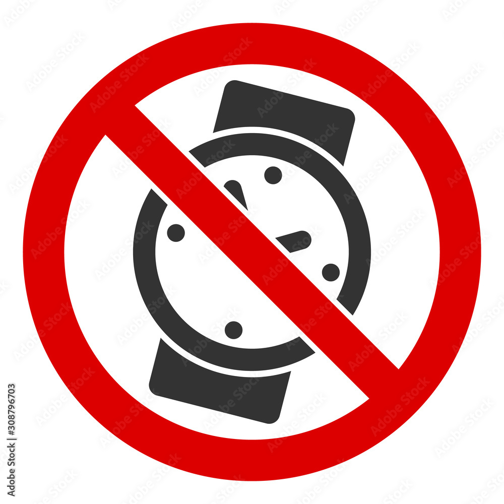 No watches vector icon. Flat No watches pictogram is isolated on a ...