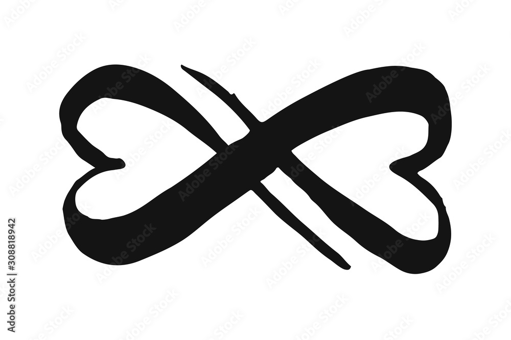 Infinity symbol ink brush stroke Stock Vector | Adobe Stock