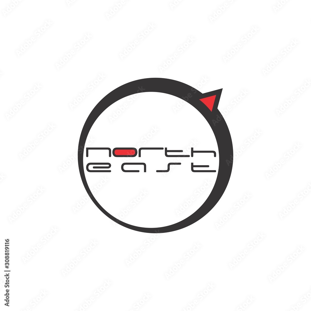NORTH EAST compass logo design vector Stock Vector | Adobe Stock