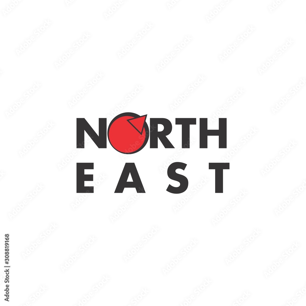 NORTH EAST compass logo design vector Stock Vector | Adobe Stock
