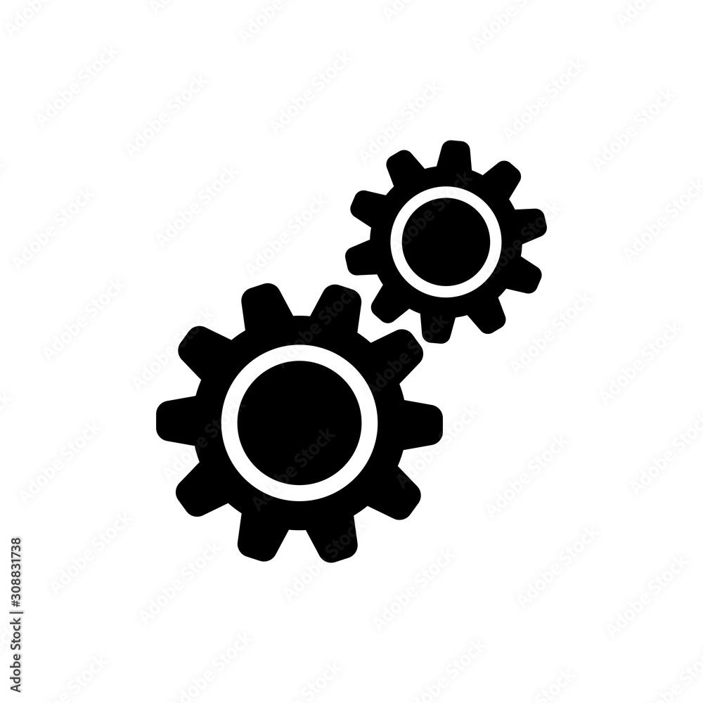 Gears icon, system settings symbol. Cogwheel pictogram. Stock Vector ...