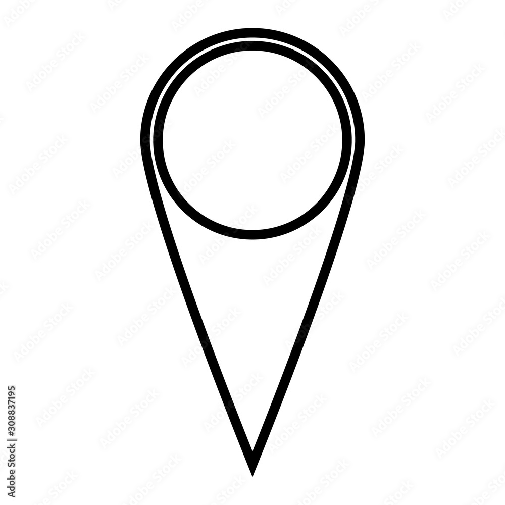 Black outline map pointer. Simple flat vector icon Stock Vector | Adobe ...