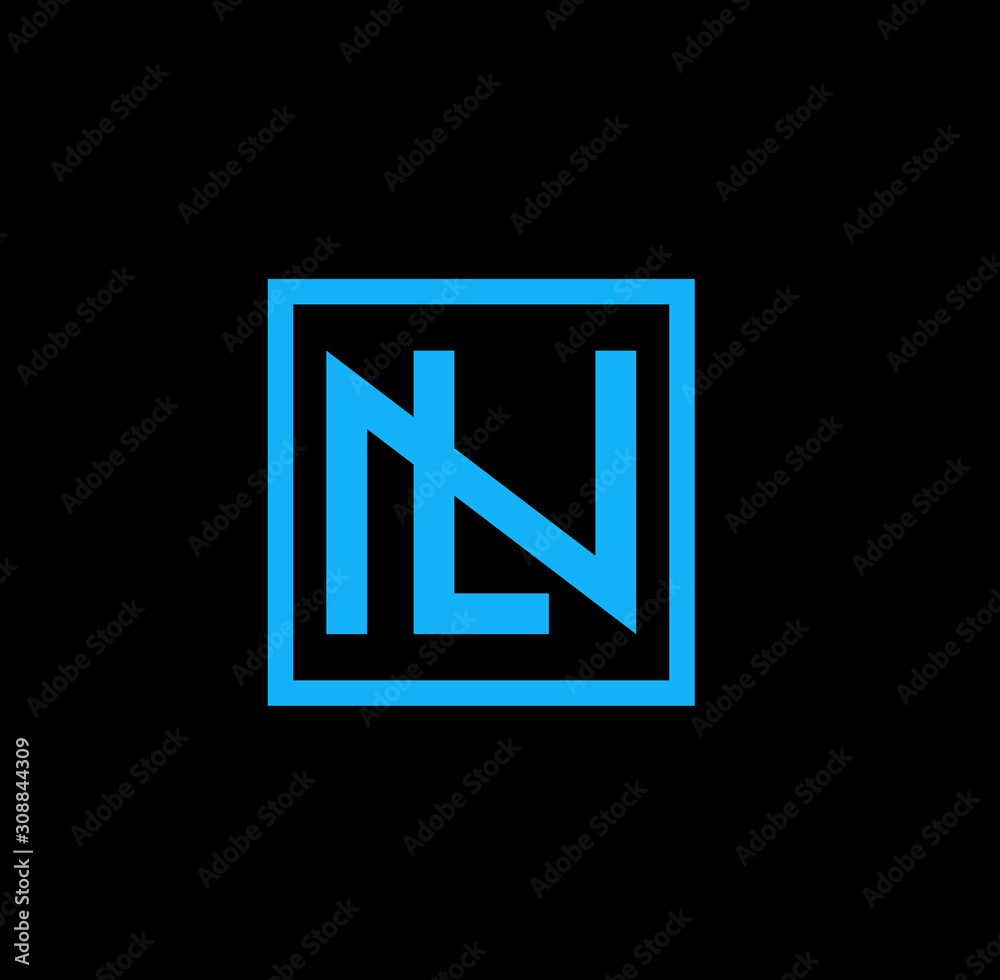 flat letter ln logo vector download Stock Vector | Adobe Stock