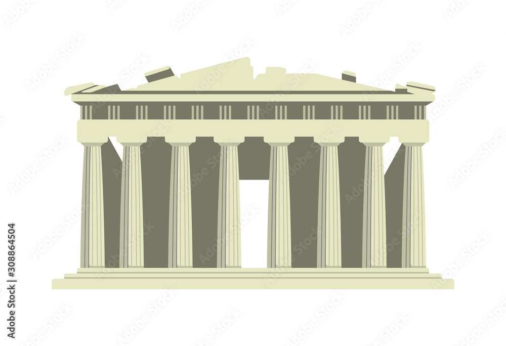 Parthenon temple - Greece / World famous buildings vector illustration ...