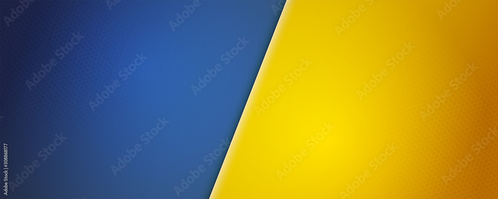 Vetor de Background with blue and yellow parts for comparison. Halftone ...