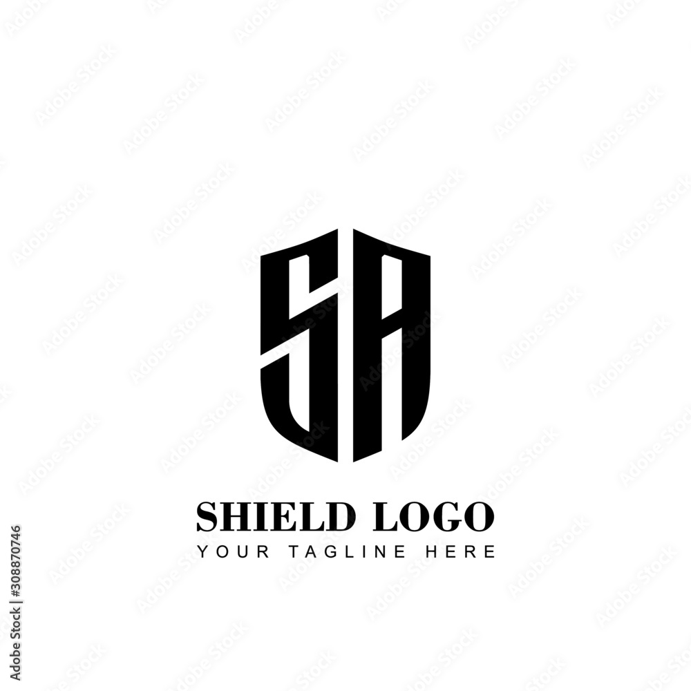 Initial Letter SA Shield logo template Stock Vector | Adobe Stock