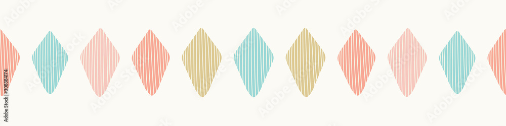 Vector diamond shape seamless pattern border design. Stock Vector ...