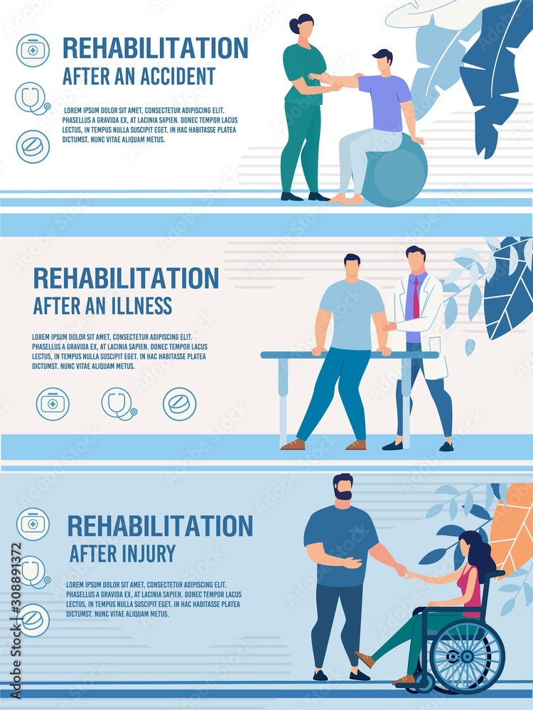 Rehabilitation after Accident, Injury, Illness. Advertising Header ...