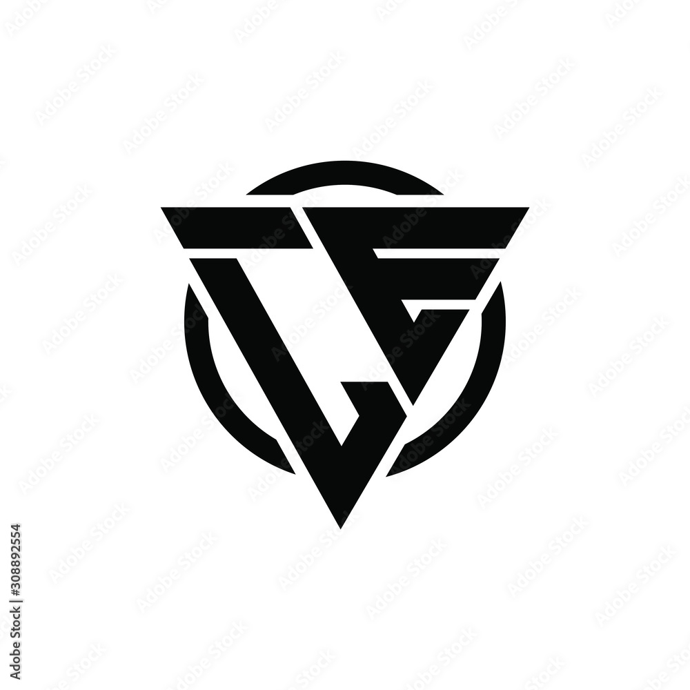 LE EL Triangle Logo Circle Monogram Design Vector Super Hero Concept ...