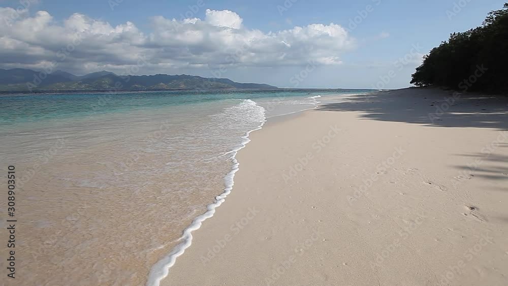 Cinemagraph of the sandy tropical beach with waves. Loopable seamless ...