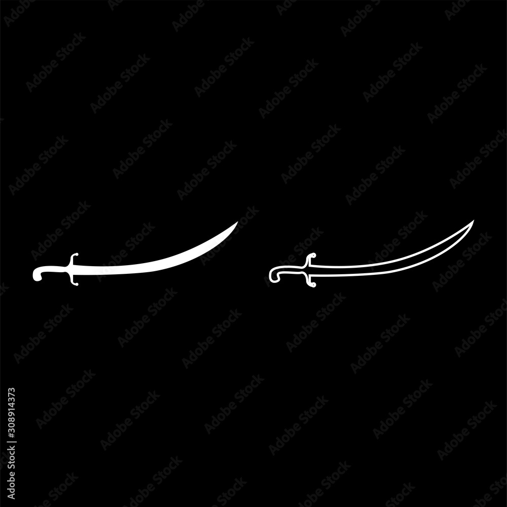Turkish saber Scimitar Sabre of arabian persian Curved sword icon ...