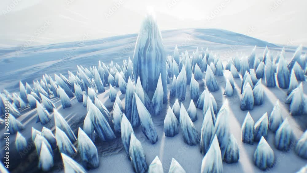 Icy Background Animation.Ice Queen Fairy Tale. Magical Lanscape ...