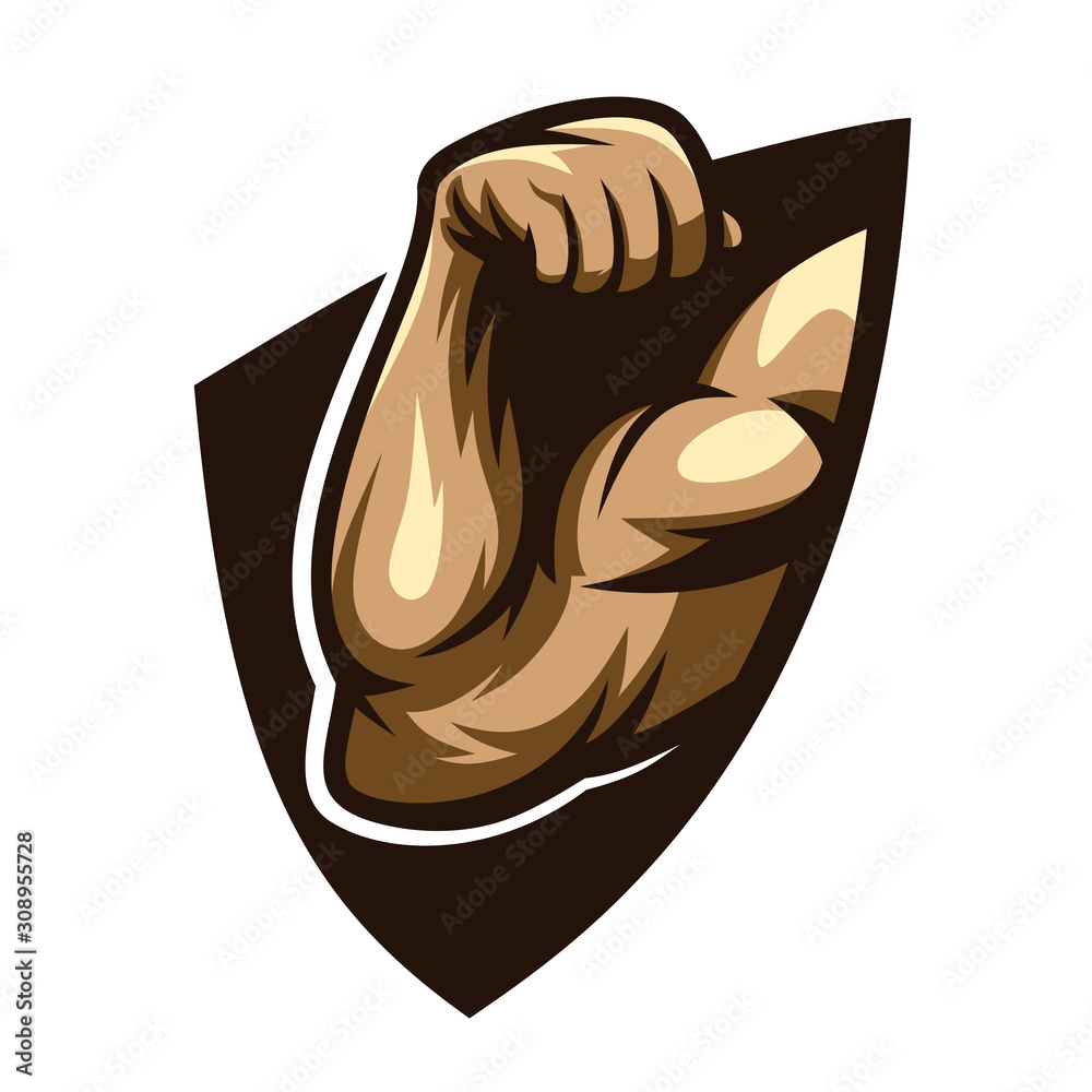 Muscle mascot logo premium Stock Vector | Adobe Stock