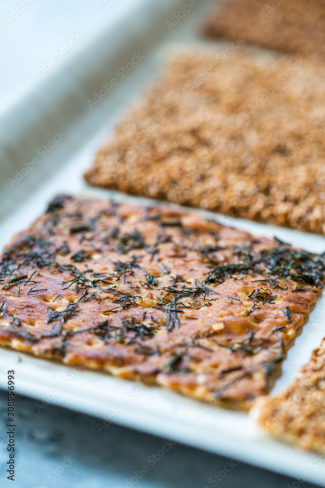 Turkish Homemade Snacks Biscuit with Sunflower Seeds, Sesame and Dill ...