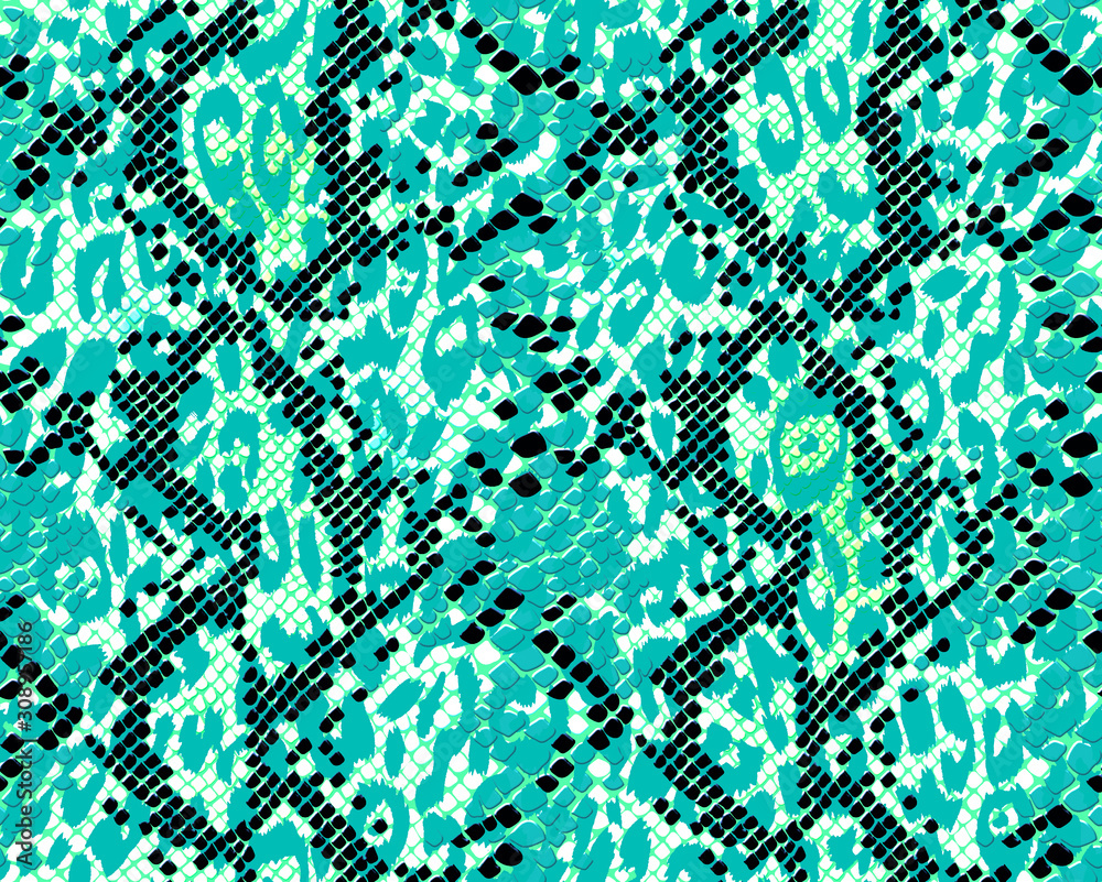 Snake skin pattern texture with mint and blackcolors. Seamless Texture ...