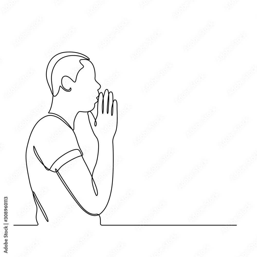 Person Praying Drawing