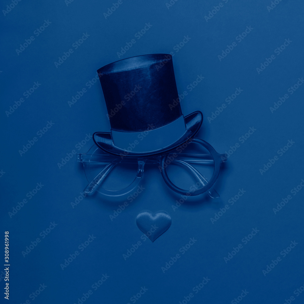 Color of the year 2020 classic blue. Photo booth props cylinder hat ...