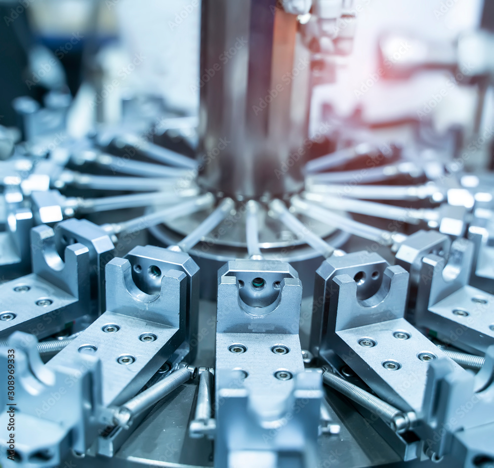 robotic and pneumatic piston unit on industrial machine,automation ...