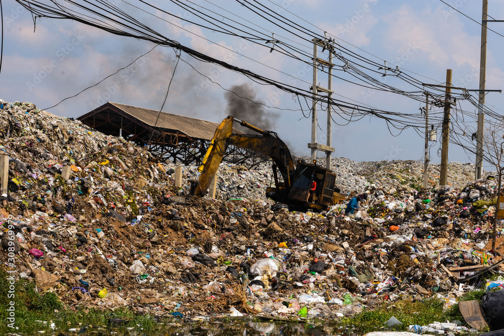 dumping, dirt, compost, heavy metals, mountain, backhoe, rusty ...