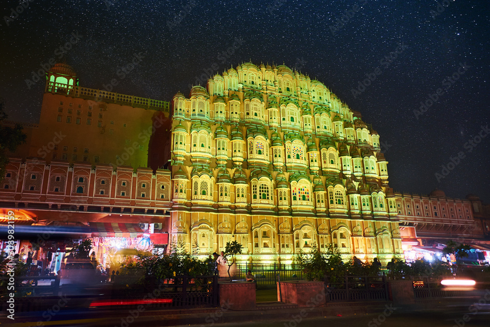 Hawa Mahal At Night