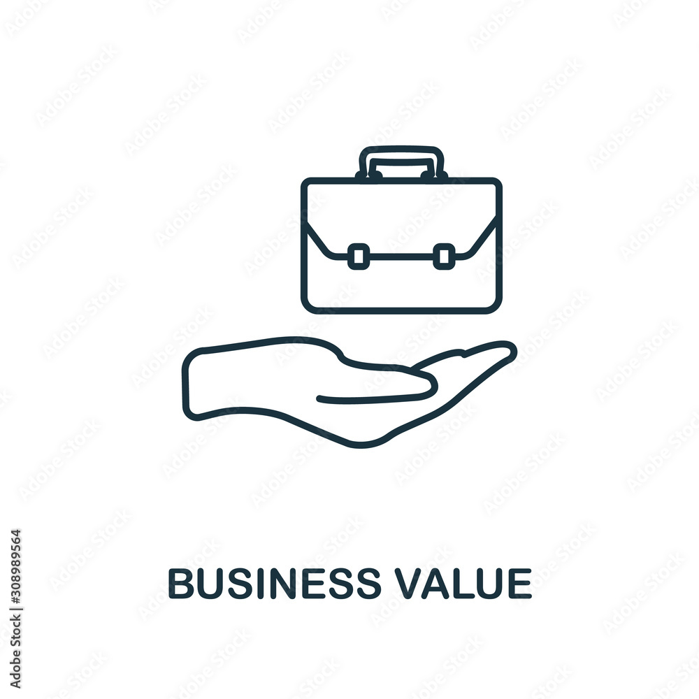 Business Value icon. Line style element from business strategy ...