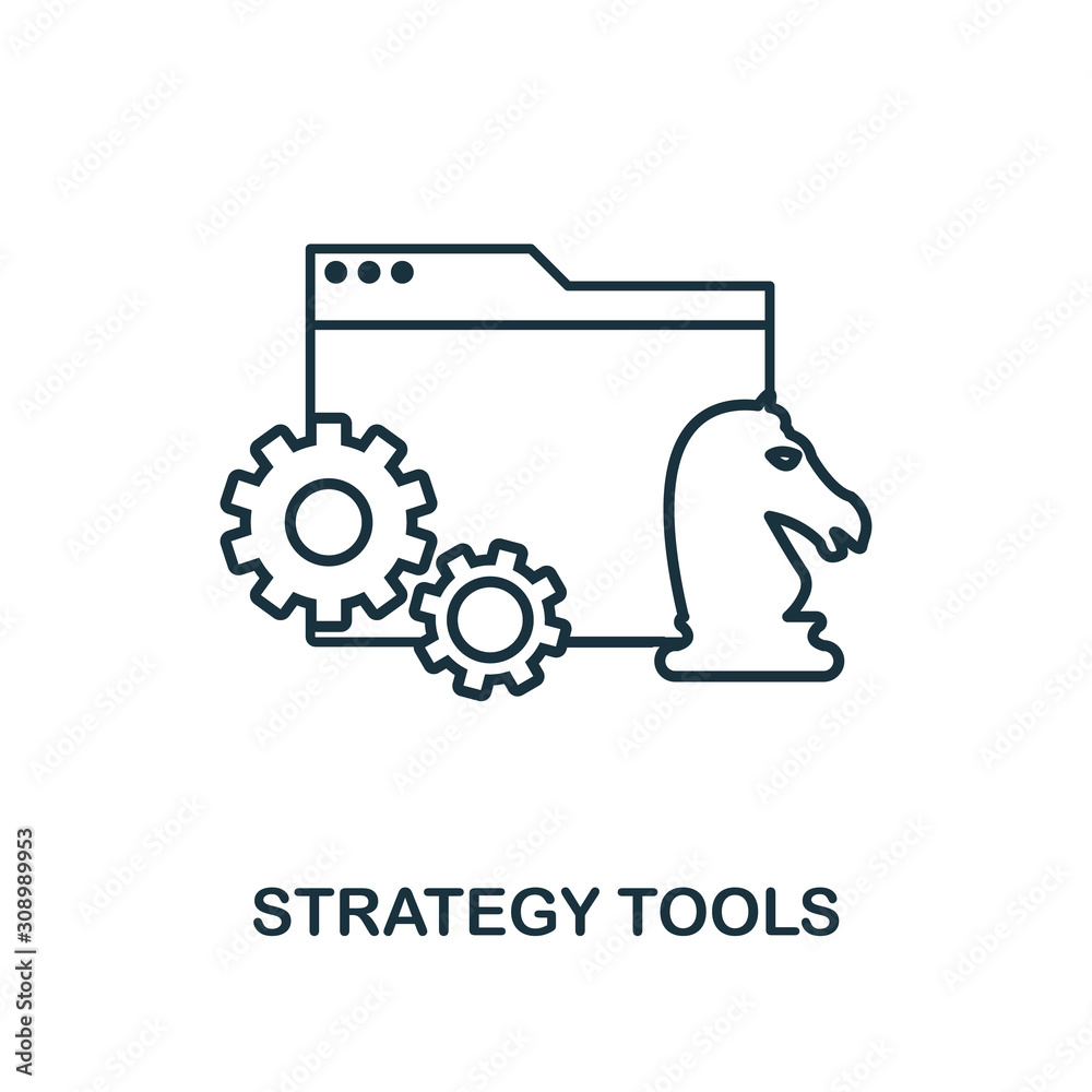 Strategy Tools icon. Line style element from business strategy ...