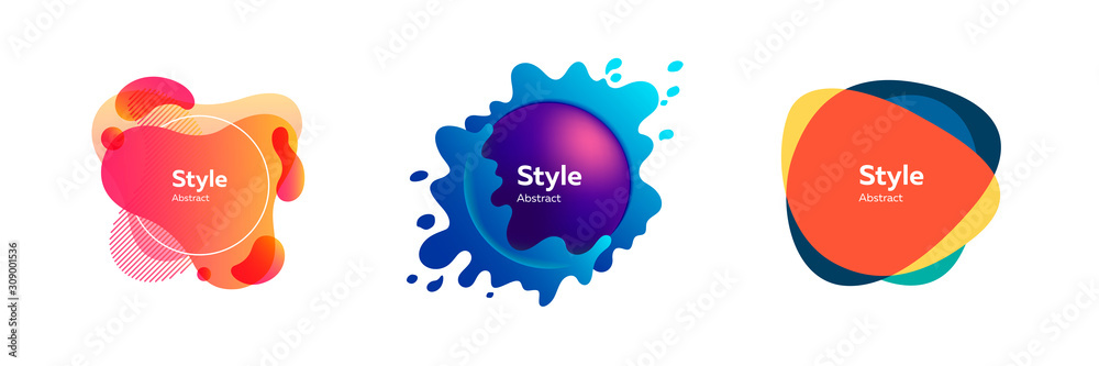 Set of fluid blobs for card background. Design template for logo, flyer ...