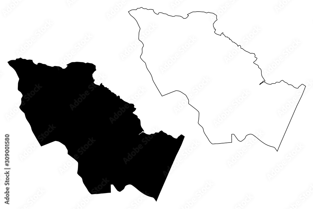 Saint Mary Parish (Parishes of Jamaica, Middlesex County) map vector ...