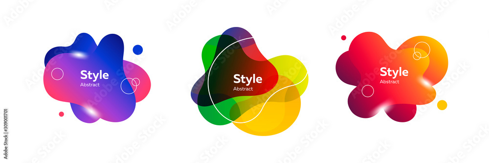 Set of layered abstract blobs. Design template for logo, flyer or ...