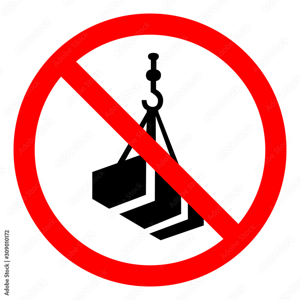 Danger Overhead Load Symbol, Vector Illustration, Isolated On White ...
