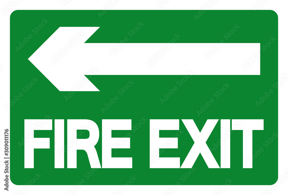 Fire Exit Symbol Sign, Vector Illustration, Isolate On White Background ...