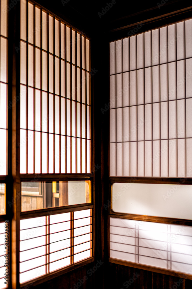 View of traditional japanese house onsen ryokan hotel in Japan with ...