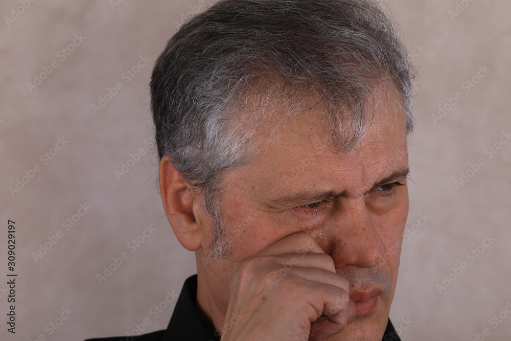 male tear, face a crying man Stock Photo | Adobe Stock