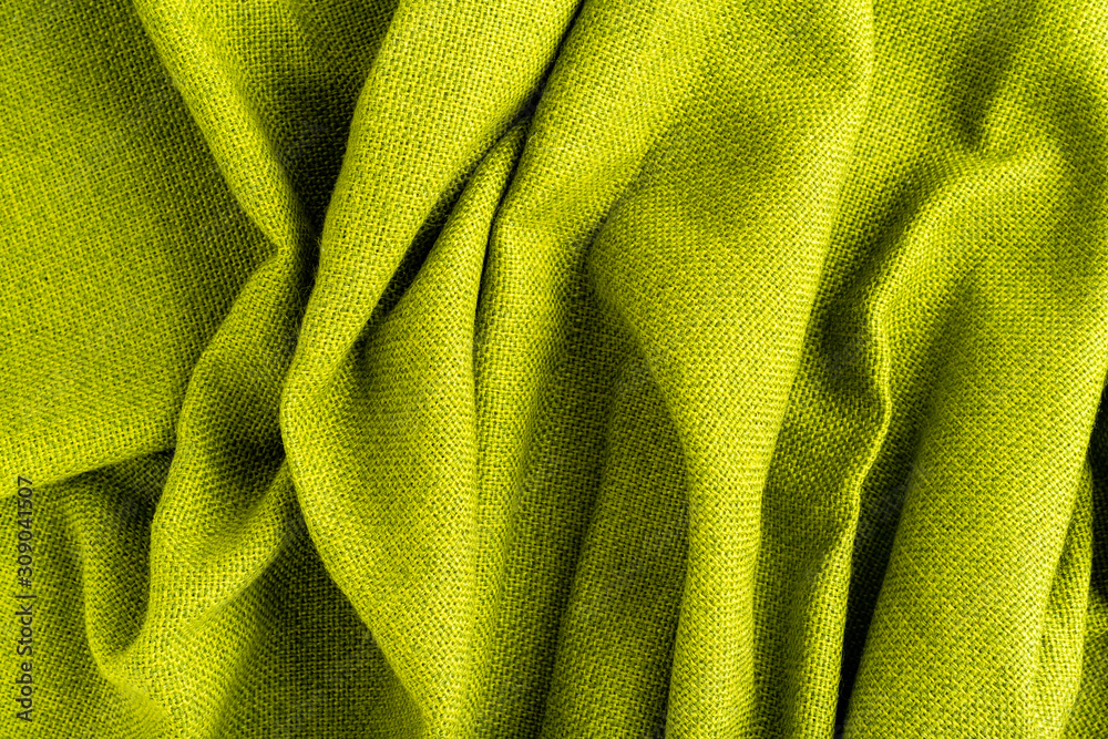 Wave green natural linen fabric textile material texture as a ...