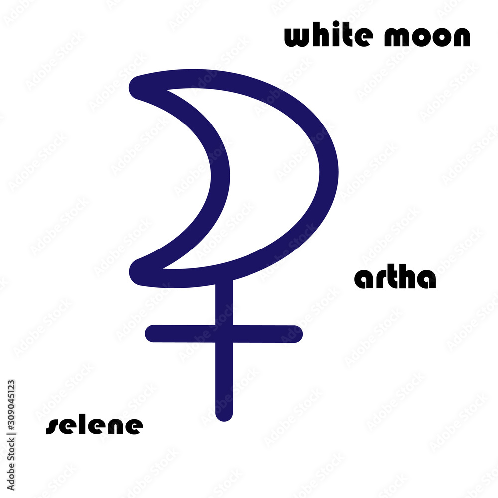 White Moon ARTHA / Arta, Light Moon. Avestian vedic astral sign ...