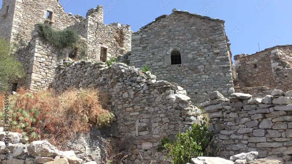 Vatheia, a village on the Mani Peninsula, in Greece. A major tourist ...