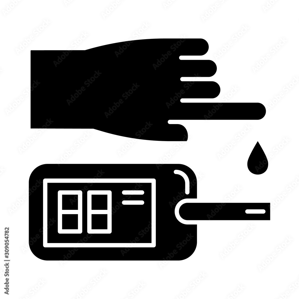 Blood test glyph icon. Disease analysis. Infection examination. Medical ...