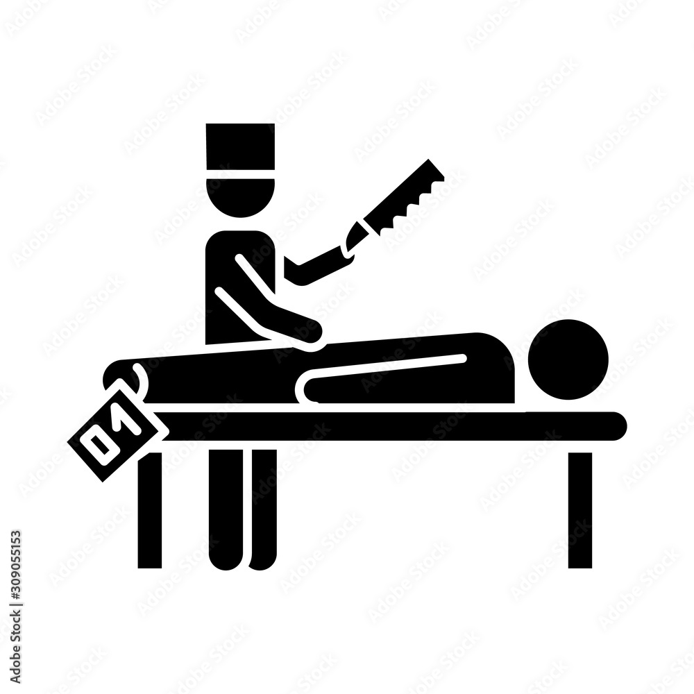 Autopsy glyph icon. Disambiguation. Deceased patient. Corpse with tag ...